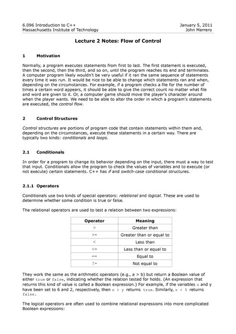 C Flow Of Control 6 Introduction To C January 5 2011