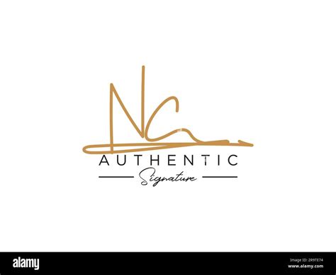 Nc Signature Logo Template Vector Stock Vector Image And Art Alamy