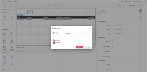 Add Custom Log Report Advanced Topic Report Design Table Control
