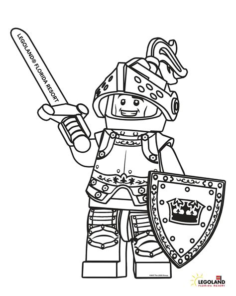 Free Lego® Knight Coloring Sheet Legoland® Florida Resort