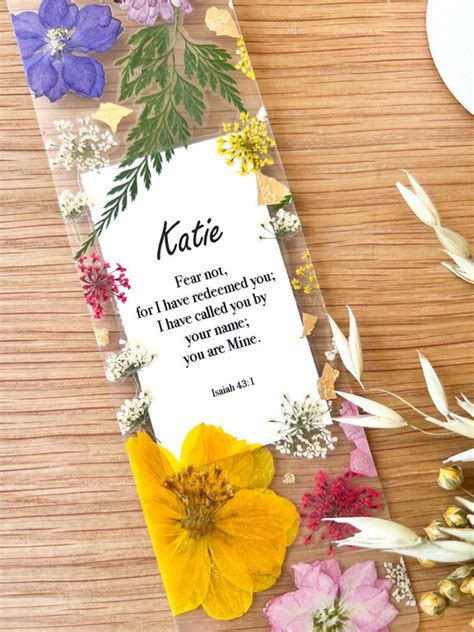 Isaiah 431 Personalized Name Pressed Flower Bible Marker For Etsy