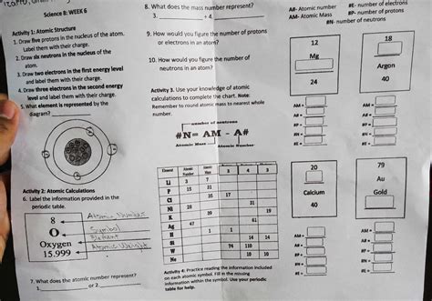 Activity 1 Atomic Structure 1 Draw Five Protons In The Nucleus Of The Atom Label Them With Their