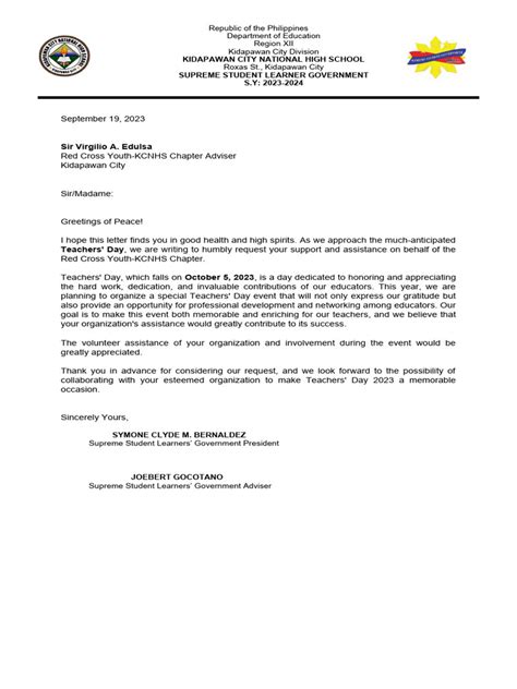 Letter Request For Assistance Pdf