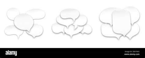 Set Of Speak Bubble Text Chatting Box Message Box Outline Cartoon Balloon Doodle Style Of