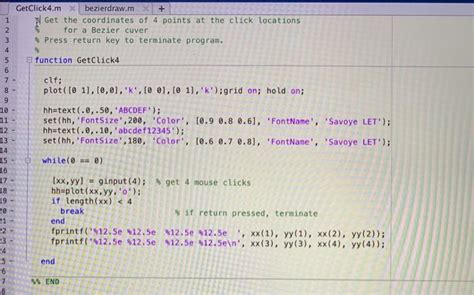 Part Modify The Matlab Code GetClick N To Display Chegg Com