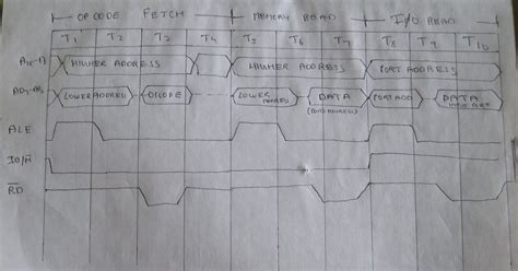 microprocessor and microcontroller timing diagram for in instruction f