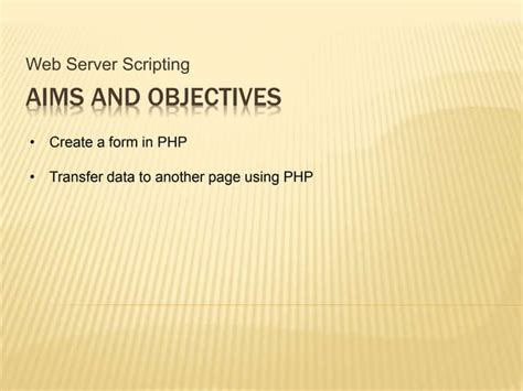 Web Server Scripting Using A Form Ppt