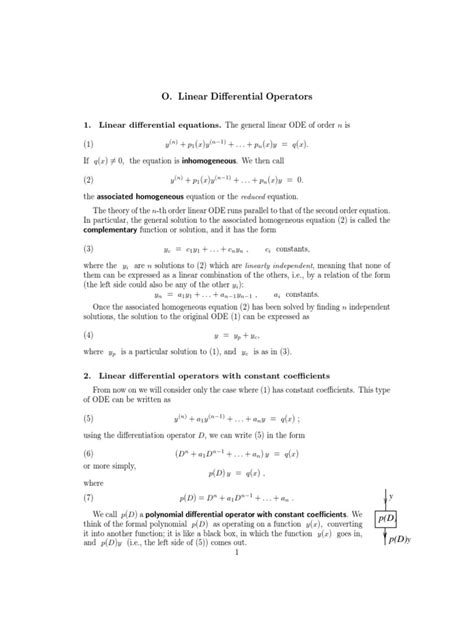 Linear Differential Operators Pdf Ordinary Differential Equation