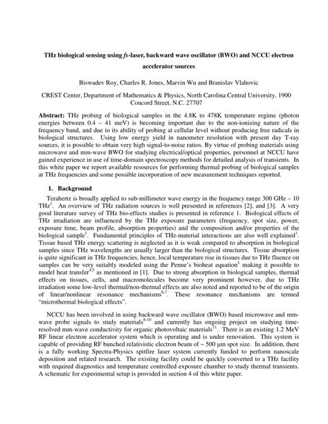 Pdf Thz Biological Sensing Using Fs Laser Backward Wave Oscillator Bwo And Table Top