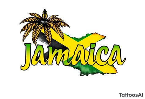 An Image That Represent Jamaican Daily Island Life With The Words Jamaica In The Jamaican Flag