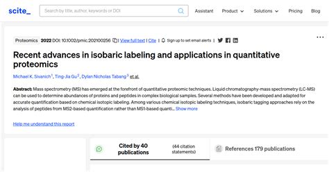Recent Advances In Isobaric Labeling And Applications In Quantitative Proteomics [scite Report]