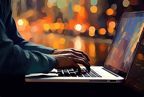 Premium Ai Image Person Typing On Laptop Computer Ai Generated