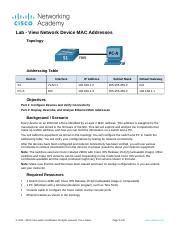 Exploring Ethernet MAC Addresses In Network Devices Course Hero
