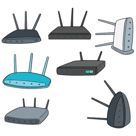 Premium Vector Vector Set Of Wireless Router