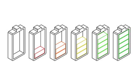 배터리 아이콘입니다 레벨 표시기를 충전 벡터 윤곽선 그림입니다 0명에 대한 스톡 벡터 아트 및 기타 이미지 0명 3차원 형태 가득 찬 Istock
