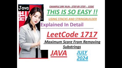 Maximum Score From Removing Substrings Leetcode 1717 Stacks Java