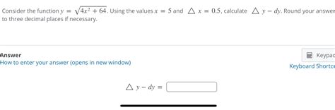 solved consider the function y 4x2 64 using the values x 5