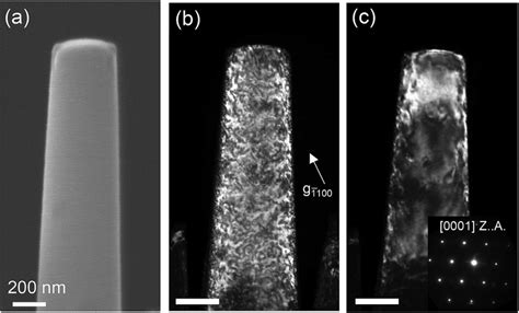A Sem Image Of An As Fib Prepared 0 5 Mm Mg 2110 Pillar For In Situ Download Scientific