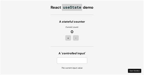 React Usestate Demo Codesandbox