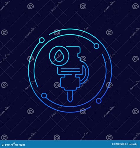 Waterjet Icon CNC Machine Water Jet Cutter Cartoon Vector