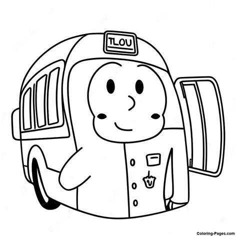 Friendly Bus Driver Thank You Card Coloring Page Coloring Page Free