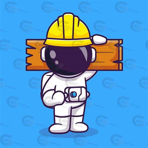 وکتور کارتونی فضانورد کارگر کد 421 گراپیکس