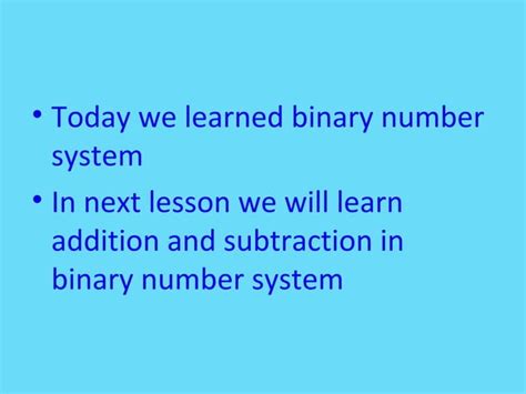 BINARY NUMBER SYSTEM PPT