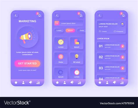 Digital Marketing Unique Neomorphic Design Kit Vector Image