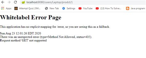 Spring Boot Request Method Get Not Supportedmethod Not Allowed