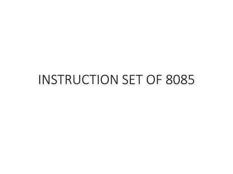8085 Instructions Pdf