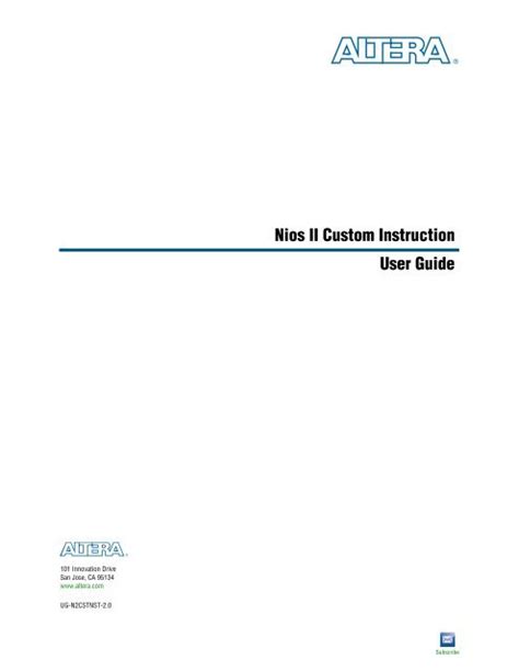 nios ii custom instruction user guide pdf altera