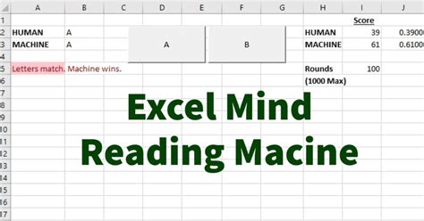 Excel Mind Reading Machine With Vba Macro Code