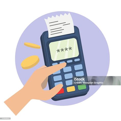 정산기 또는 Pos 단말기 전자 청구서 결제 및 송장 또는 종이 수표 영수증이 있는 신용 카드 벡터 일러스트 레이 션 Brand