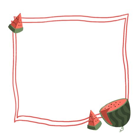 손으로 그린 여름 수박 일러스트 테두리 여름날 수박 손으로 그린 Png 일러스트 및 Psd 이미지 무료 다운로드 Pngtree