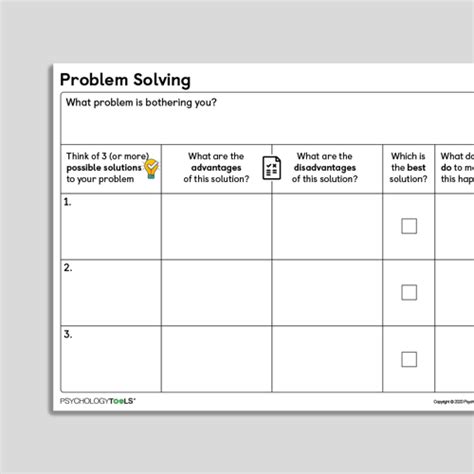 Problem Solving Worksheet Template A Great Problem Solving Template