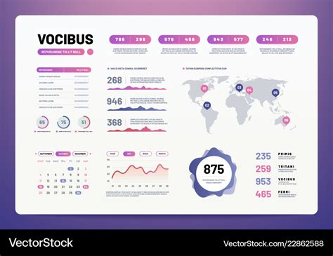 Infographics Dashboard Modern Ui With Statistics Vector Image