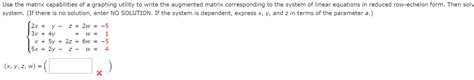 solved use the matrix capabilities of a graphing utility to