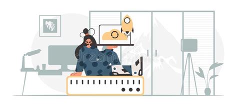 Synchronization And Security Of Information Capacity Concept The Energized Lady Is Holding A