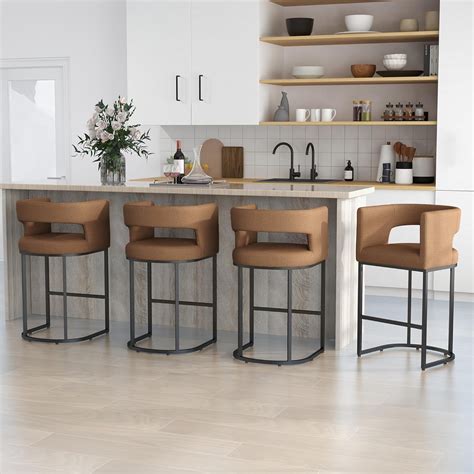 Westice 28 H Counter Height Bar Stools Set Of 4 Modern Barral Counter