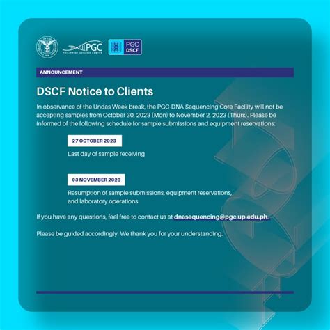 Philippine Genome Center On Linkedin Advisory Upcoming Lab