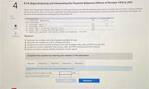 solved e7 8 algo analyzing and interpreting the financial