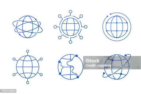 흰색 배경에 최소한의 글로벌 네트워크 아이콘 디자인 세트입니다 벡터 일러스트 레이 션 0명에 대한 스톡 벡터 아트 및 기타 이미지 0명 개념 개념과 주제 Istock