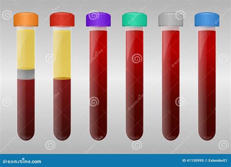 Blood Sample Tubes Cartoon Vector 41150995