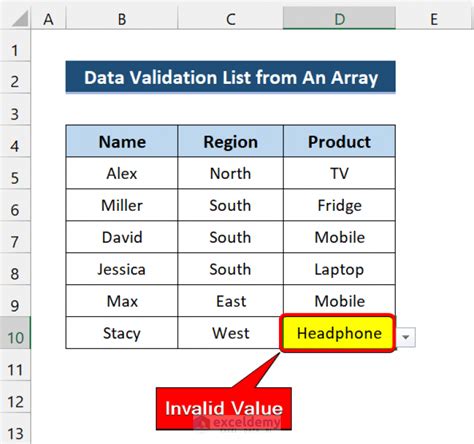 Excel Vba To Create Data Validation List From Array