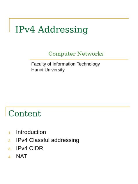 Cne Lec4 Network Layer Ipaddressing Updated Pdf Ip Address