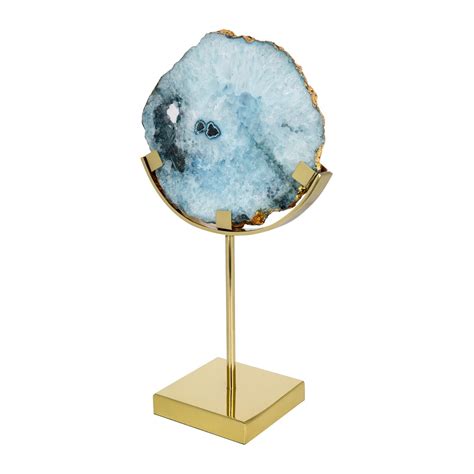 Luxe Agate Slice Ornament Unisex Blue Amara
