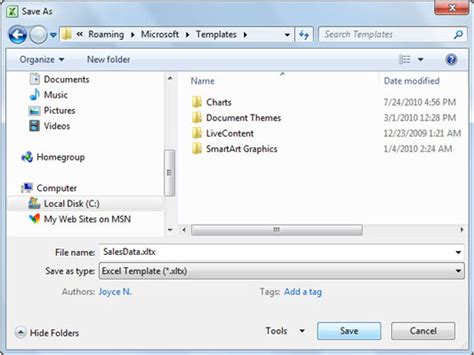Creating Your Own Excel 2010 Templates Dummies