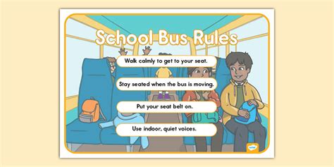 School Bus Rules Display Poster Twinkl