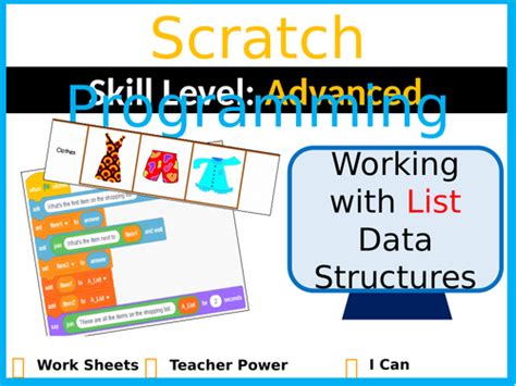 Scratch Programming Working With Lists Skill Level Advanced