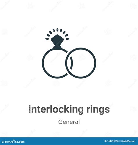 Interlocking Rings Vector Icon On White Background Flat Vector Interlocking Rings Icon Symbol
